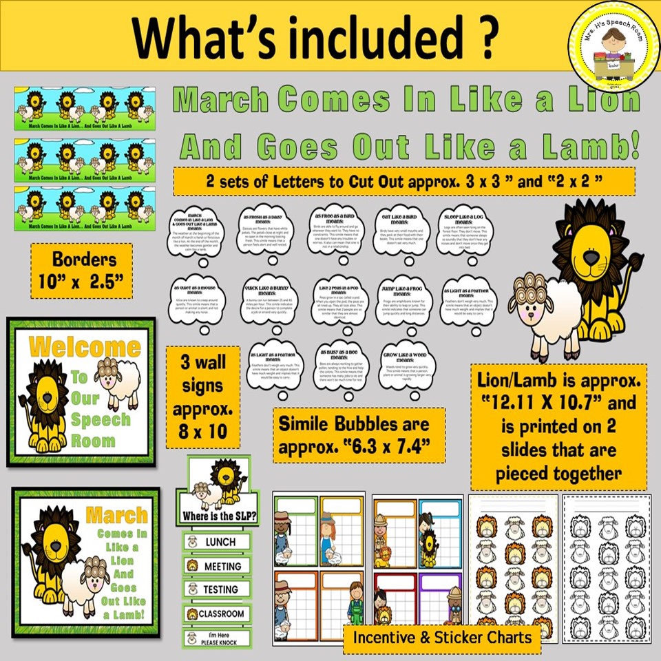 Speech Therapy Bulletin Board and Room Decor for Spring Theme | Made By ...