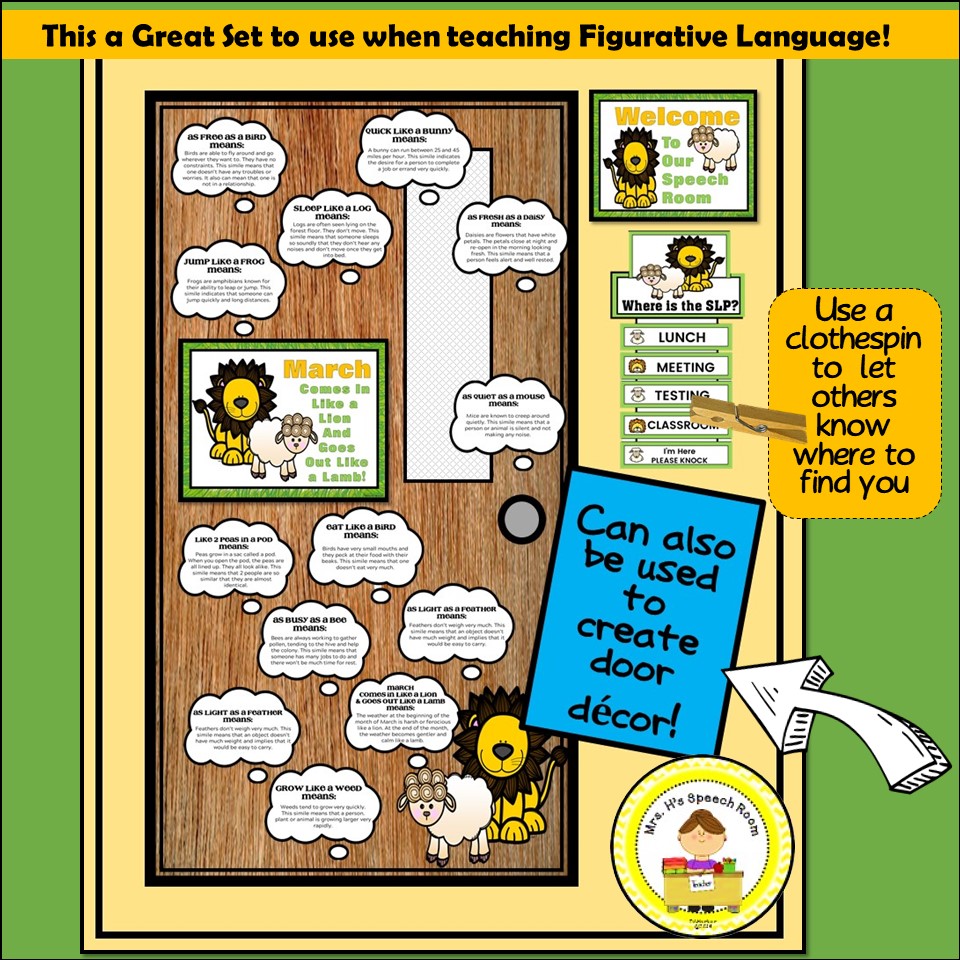 Speech Therapy Bulletin Board and Room Decor for Spring Theme | Made By ...