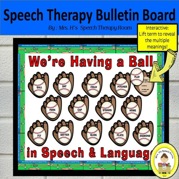 Speech Therapy Bulletin Board and Room Decor Baseball Themed | Made By ...