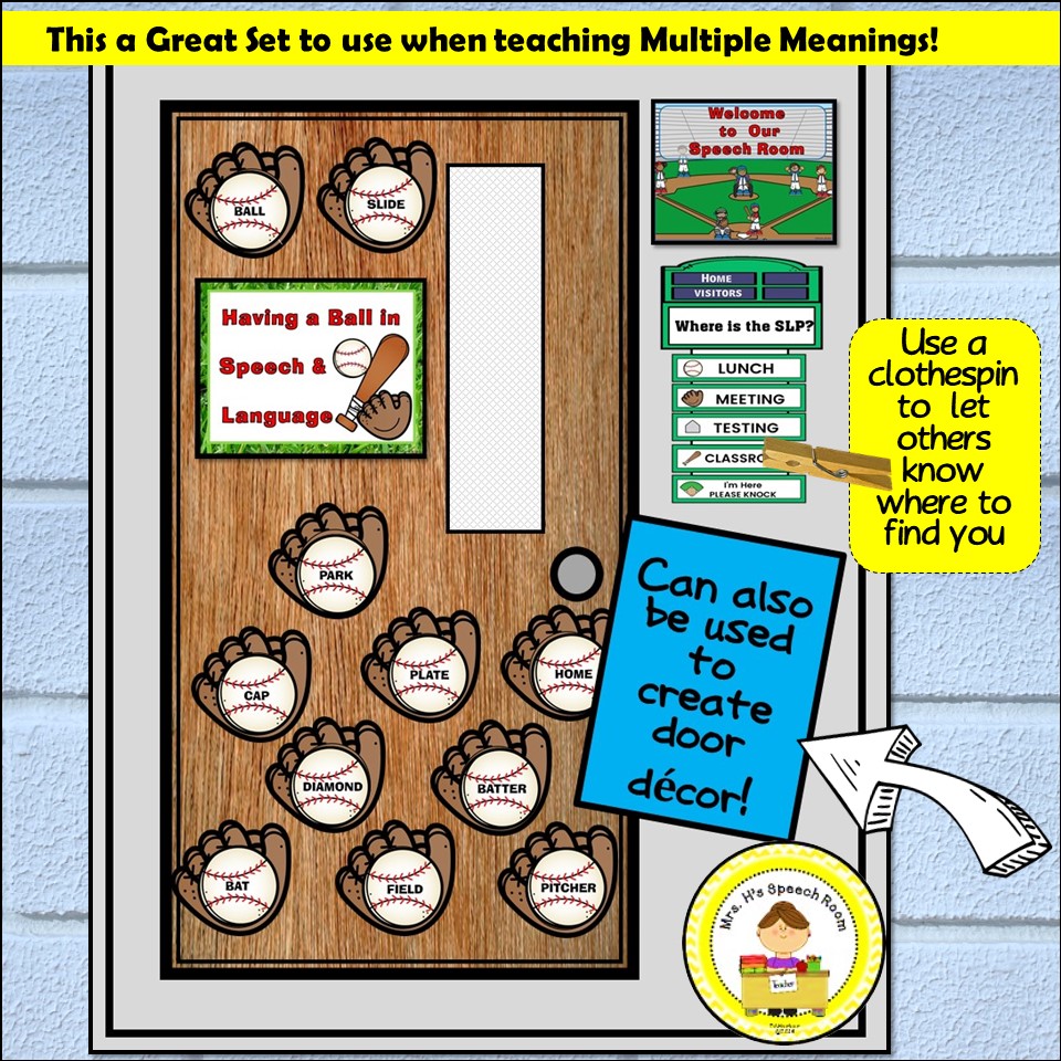 Speech Therapy Bulletin Board and Room Decor Baseball Themed | Made By ...