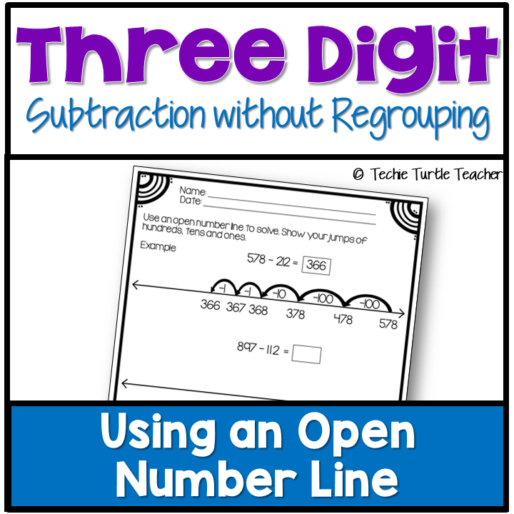3-Digit Subtraction without Regrouping Using an Open Number Line | Made ...