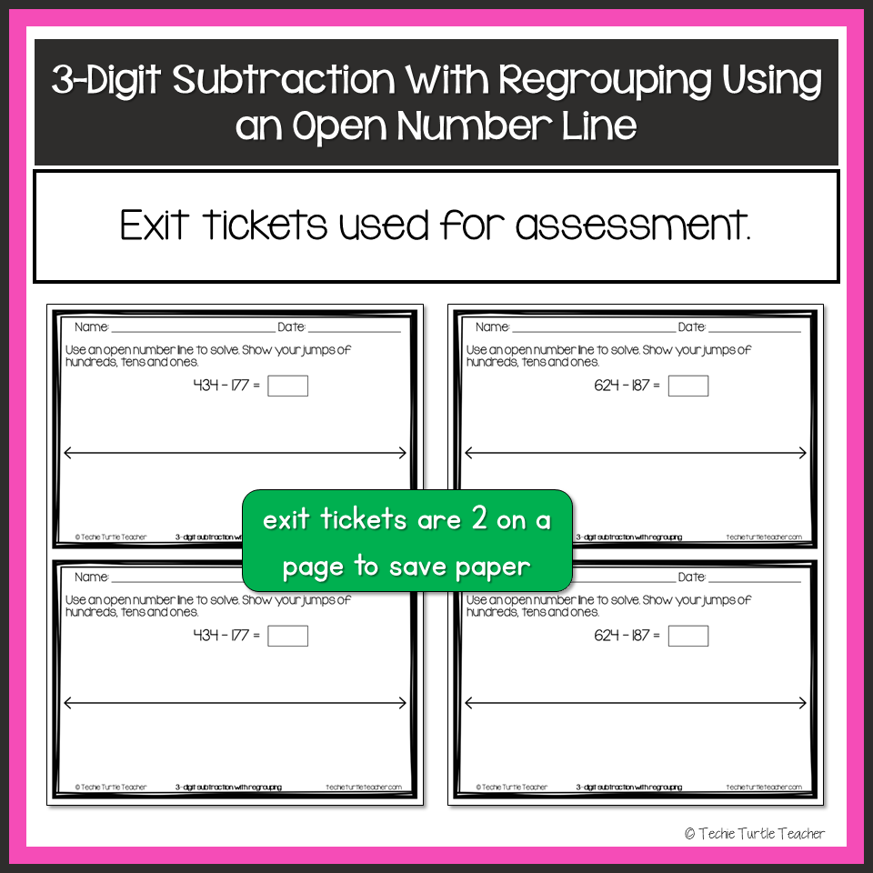 3-Digit Subtraction with Regrouping Using an Open Number Line | Made By ...