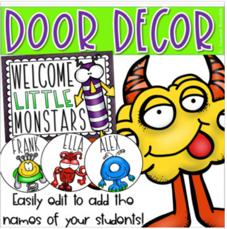 Back to School Door Display Bulletin Board Decoration Monster Theme ...