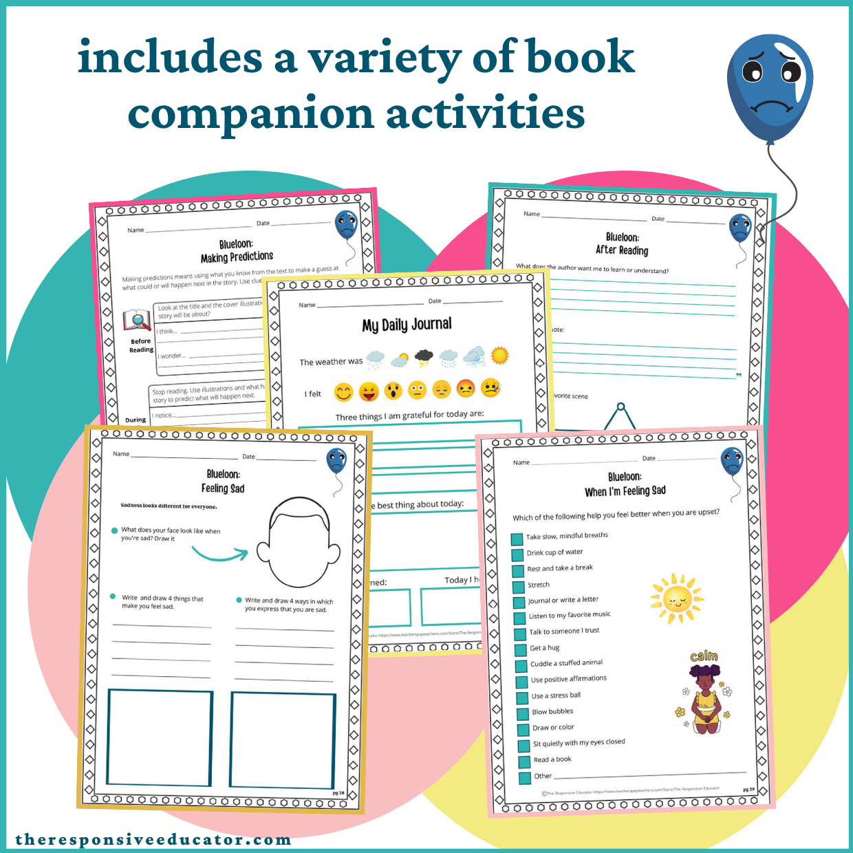 Blueloon (by Julia Cook) Social-Emotional Learning Activities | Made By ...