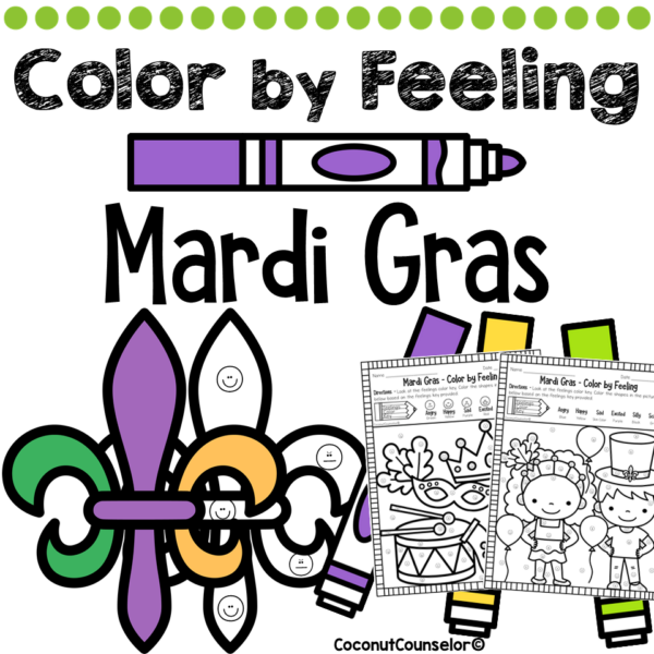 Mardi Gras Color by Feeling Worksheets | Made By Teachers