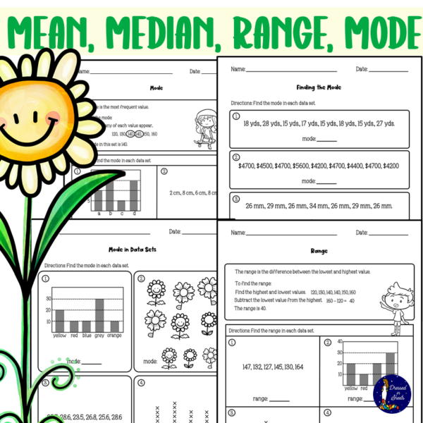 Mean, Median, Range, Mode Posters and Worksheets - Made By Teachers