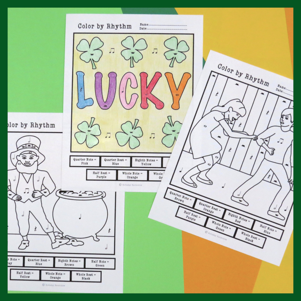 St. Patrick’s Day Themed Color by Rhythm Worksheets | Made By Teachers