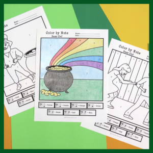 St. Patrick’s Day Themed Color by Note - Treble Clef and Bass Clef ...