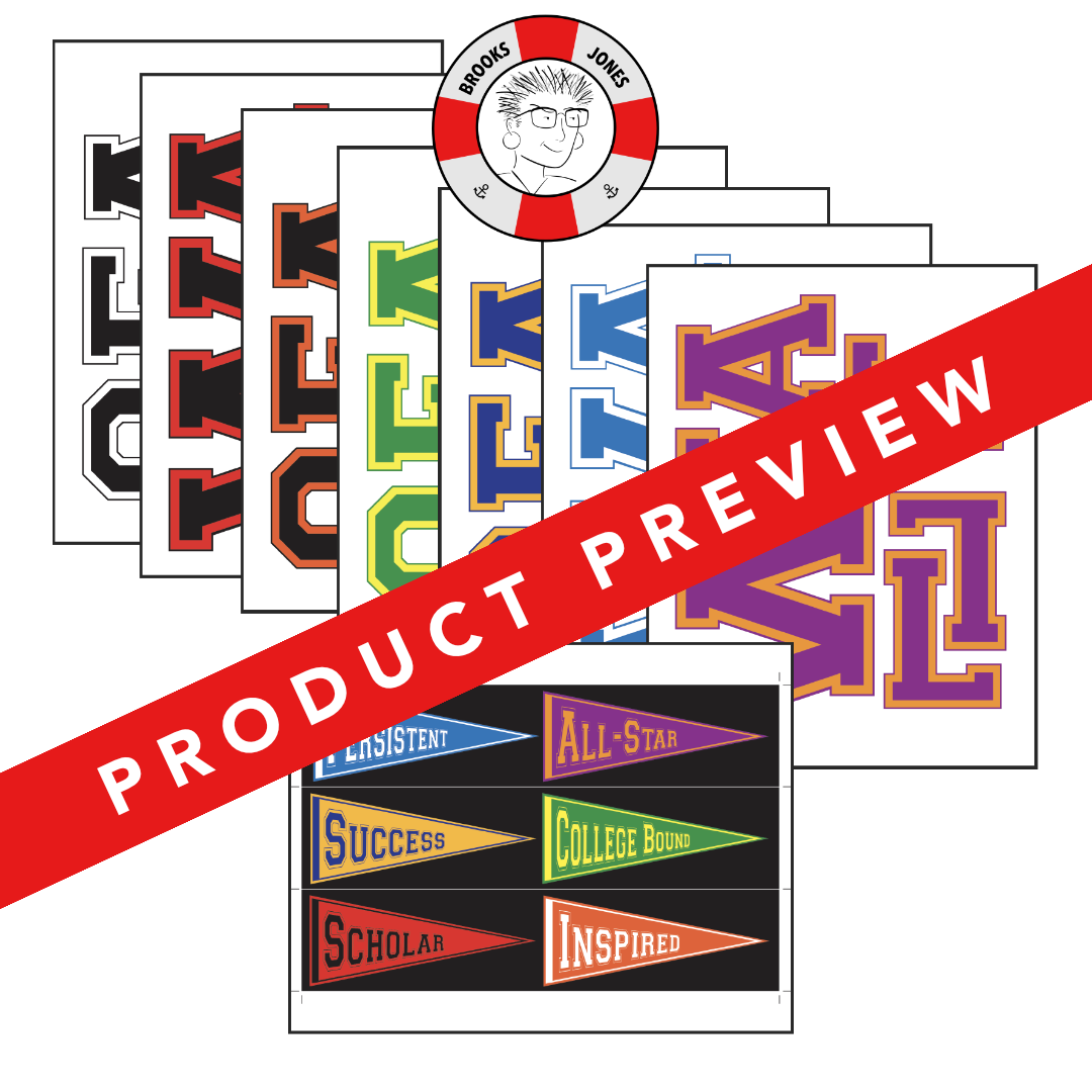 Pennant/Collegiate Themed Posters and Bulletin Board Border/Letters ...