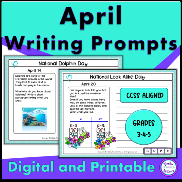 April Writing Prompts for Spring with National Days | Made By Teachers