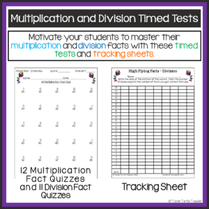 Math Fact Fluency Timed Quizzes & Tracking Sheets: Multiplication ...