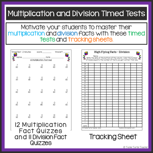 Math Fact Fluency Timed Quizzes & Tracking Sheets: Multiplication ...