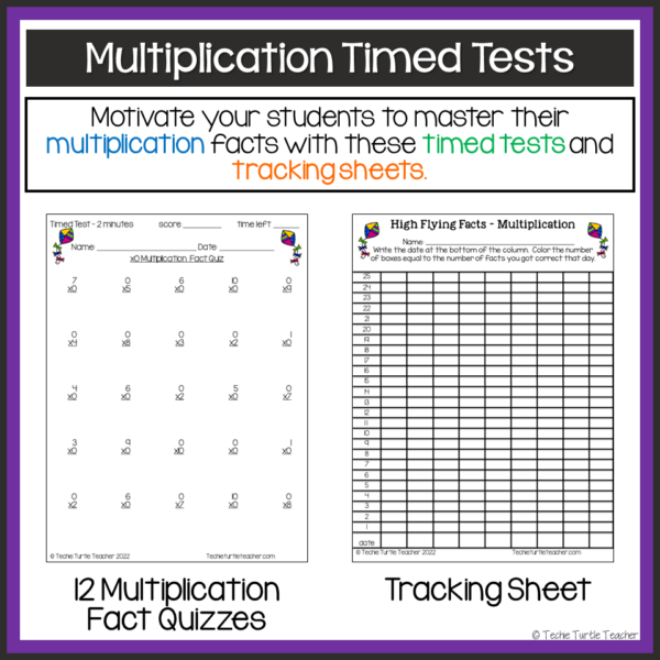 Math Fact Fluency Timed Quizzes & Tracking Sheets: Multiplication ...
