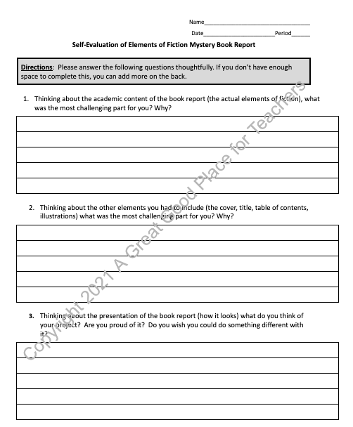 Mystery, Thriller, Horror, Suspense Book Report | Made By Teachers