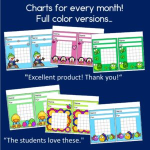 Incentive Charts All Year Long | February March Winter Valentines and ...