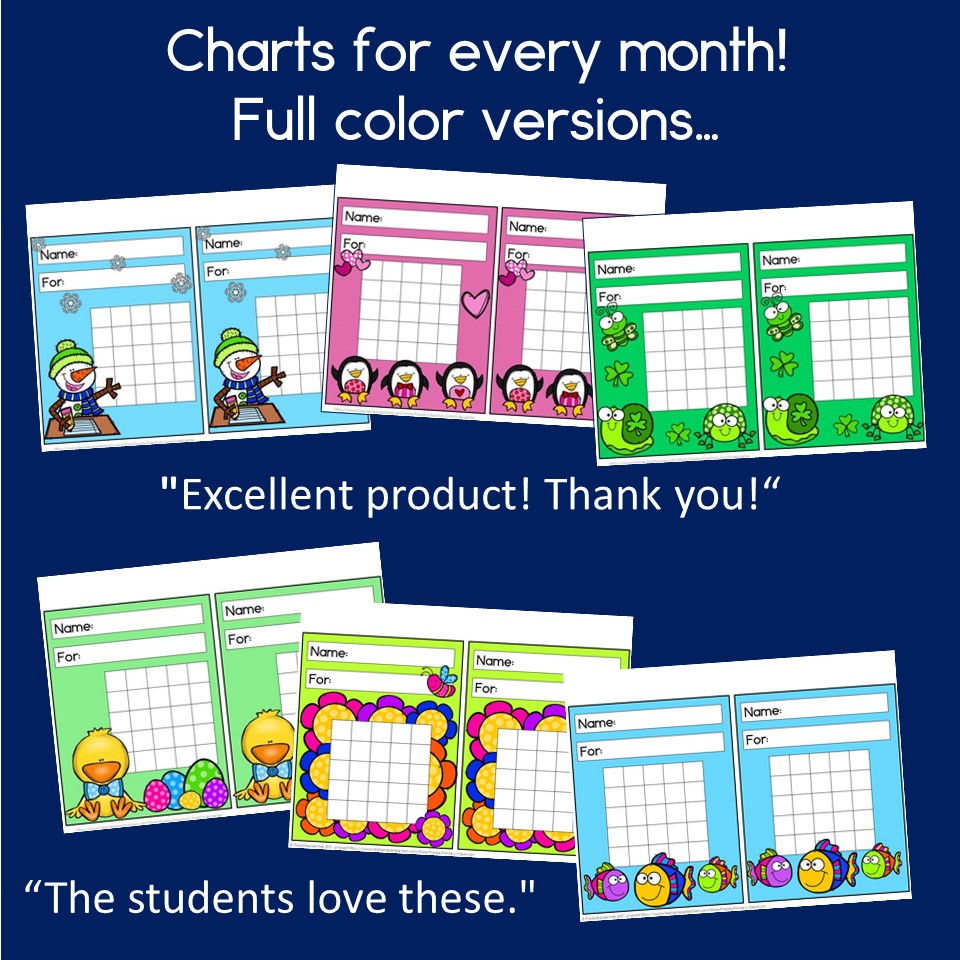 Incentive Charts All Year Long | February March Winter Valentines and ...