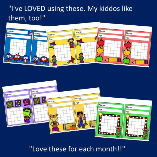 Incentive Charts All Year Long | February March Winter Valentines and ...