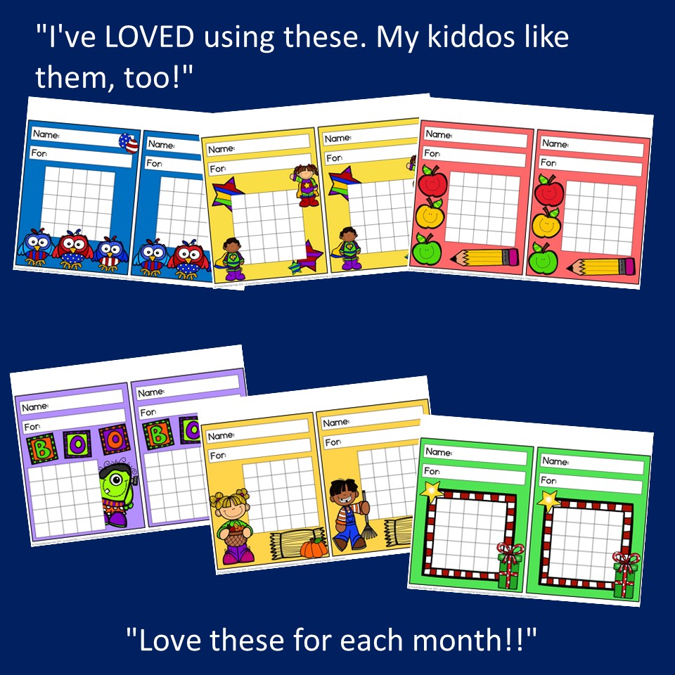 Incentive Charts All Year Long | February March Winter Valentines and ...