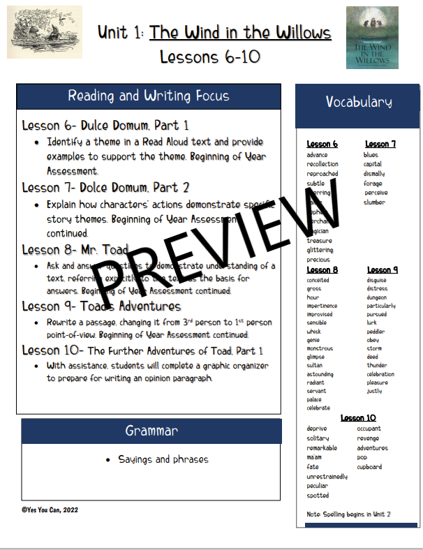 3rd grade CKLA 2nd ed Unit 1 The Wind in the Willows Newsletter BUNDLE ...