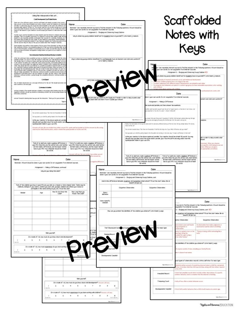 Child Development Basics - Interactive Note-Taking Activities | Made By ...