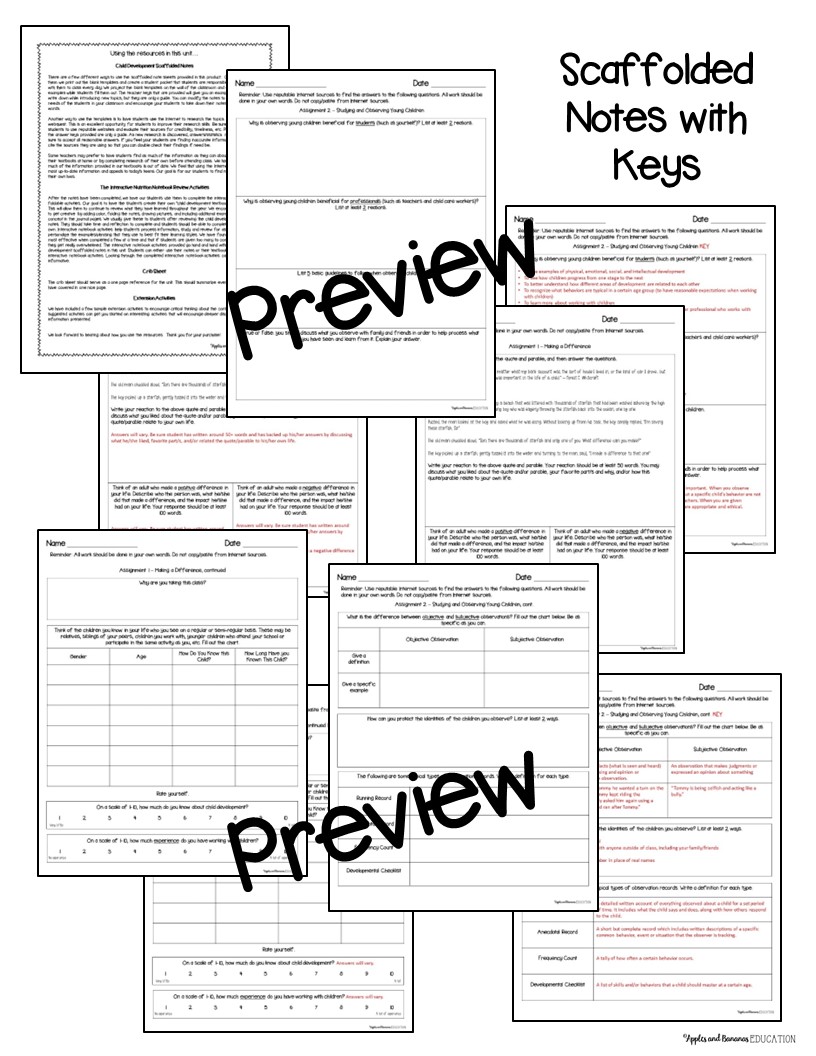 Child Development Basics - Interactive Note-Taking Activities | Made By ...