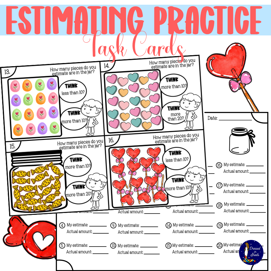 Little Kids Estimating Practice Task Cards | Made By Teachers