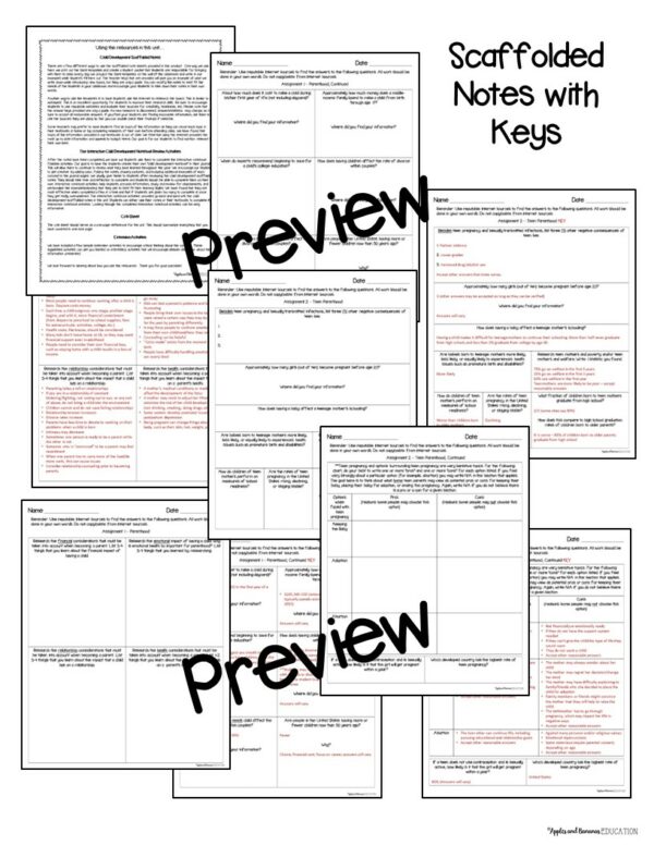 Parenthood - Interactive Note-Taking Activities - Made By Teachers