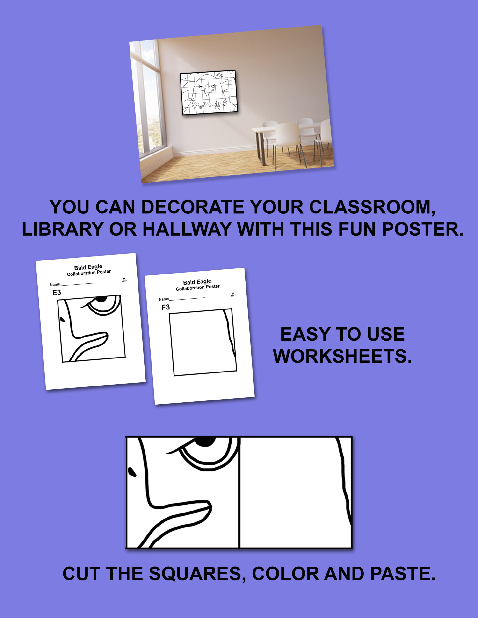 Bald Eagle and Flag Collaboration Poster | Made By Teachers