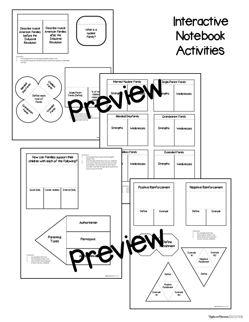 Family and Parenting - Interactive Note-Taking Activities | Made By ...
