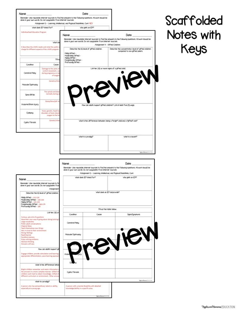 Children with Special Needs - Interactive Note-Taking Activities | Made ...