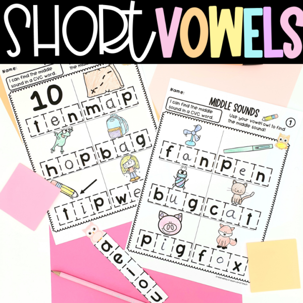 Middle Sound Short Vowel Worksheets Find the Middle Sound Activity ...