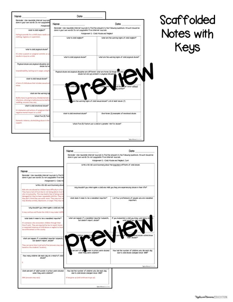 Childhood Trauma - Interactive Note-Taking Activities | Made By Teachers