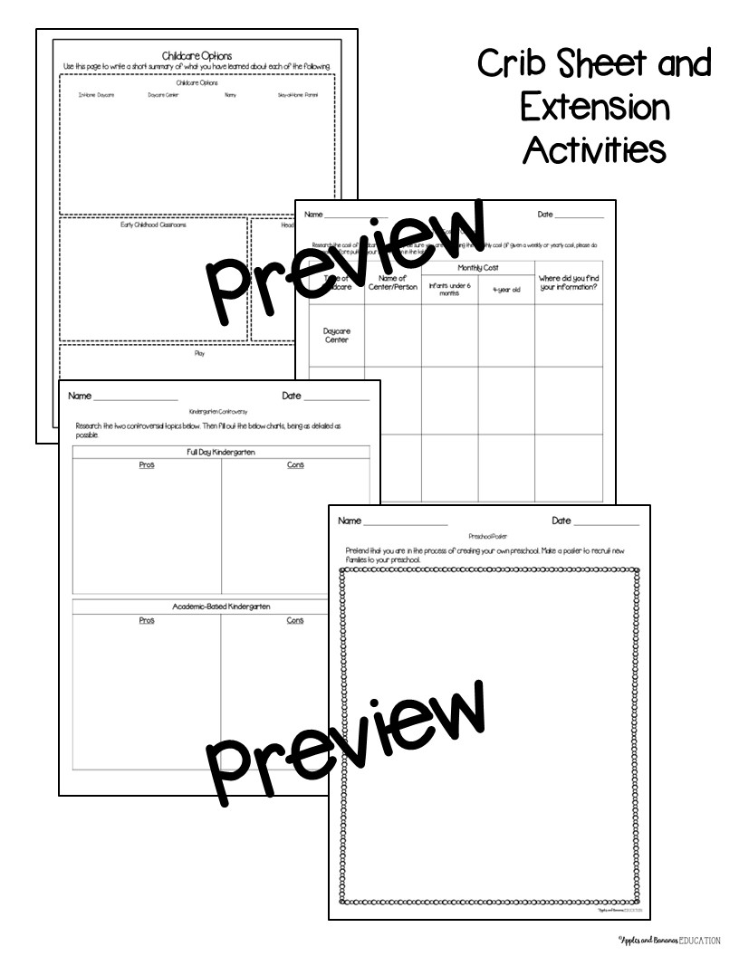 Childcare Options and Programs - Interactive Note-Taking Activities ...