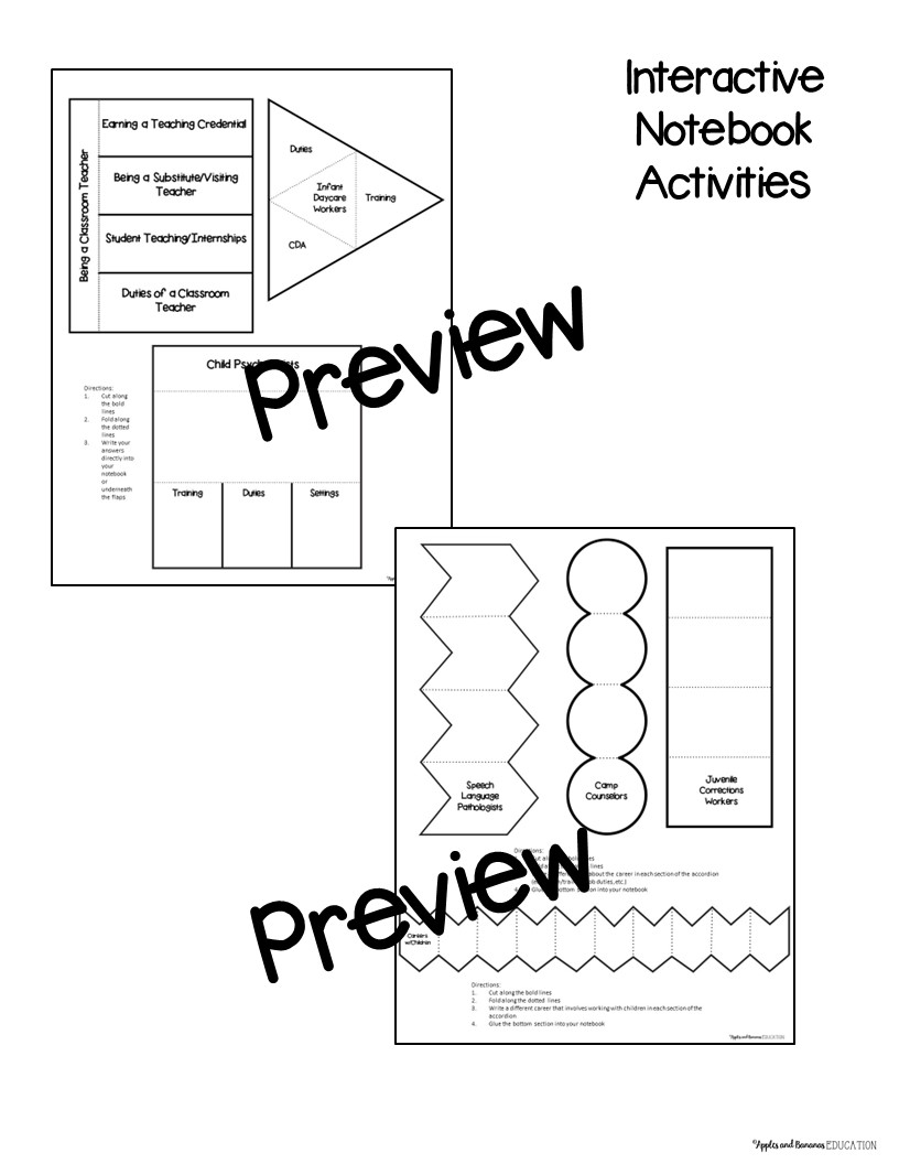 Careers Working With Children - Interactive Note-Taking Activities ...