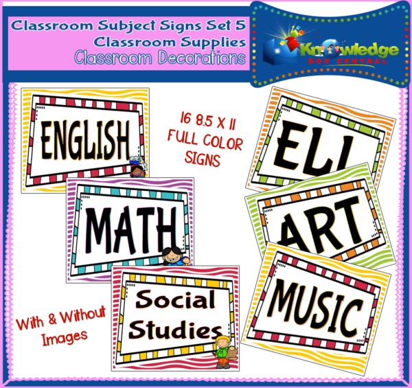 Classroom Subject Signs Set 5 | Made By Teachers