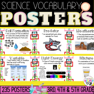 Word Wall Vocabulary Posters for Science Grades 3, 4, 5 | 235 Posters ...