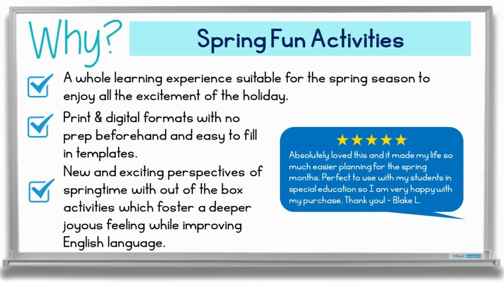 Spring Activities - ELA Emergency Sub Plans, Tasks, Crafts, Worksheets ...