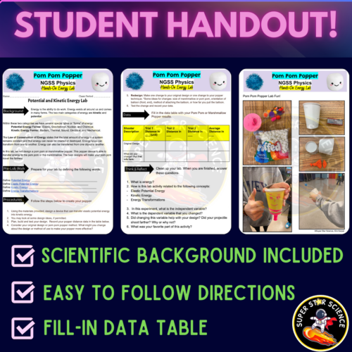 Potential & Kinetic Energy Lab Hands On Physics Fun NGSS Activity ...