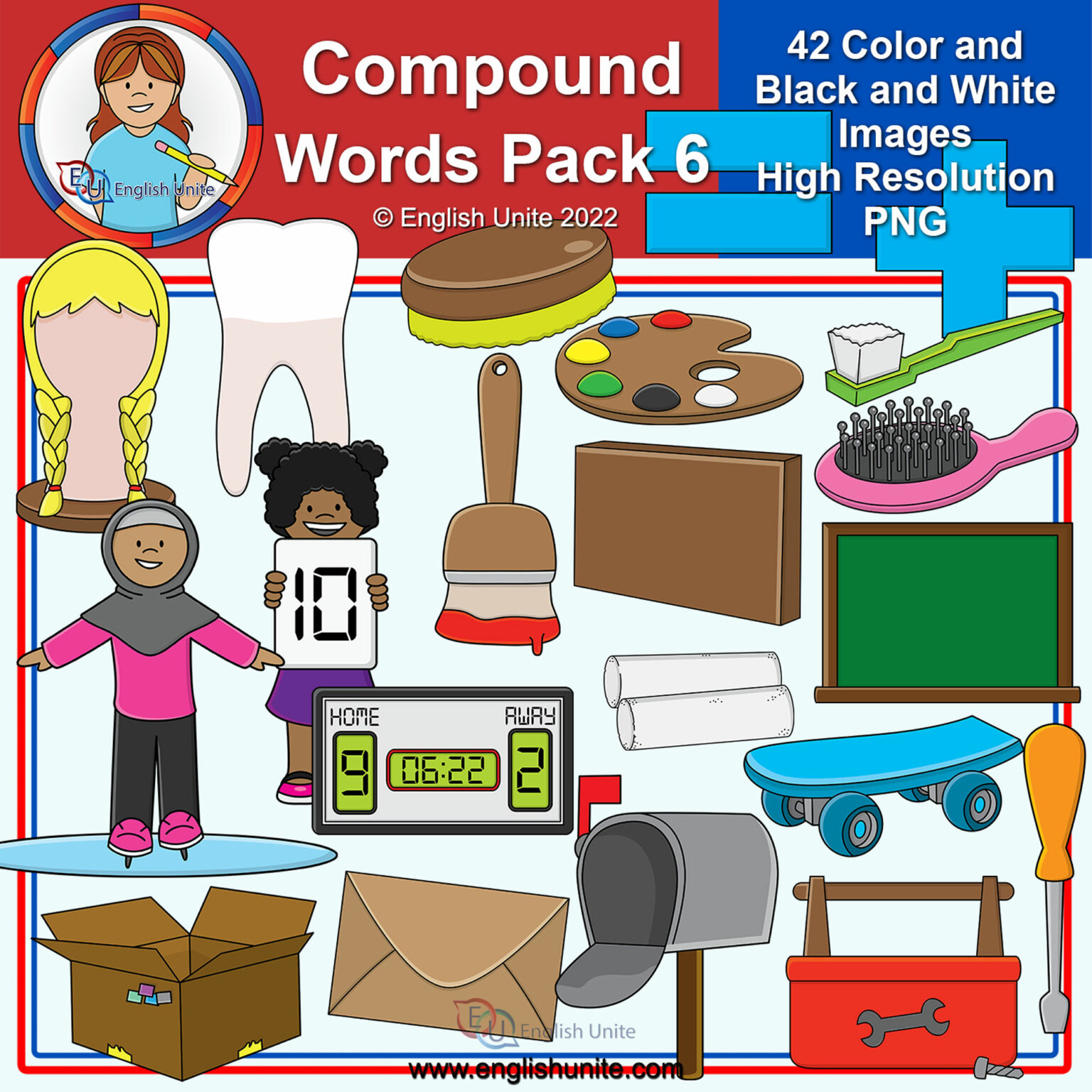 Clip Art - Compound Words Pack 6 | Made By Teachers
