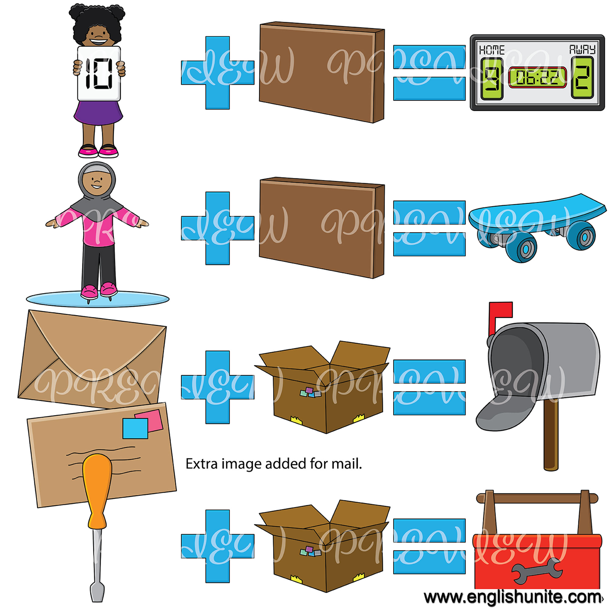 Clip Art - Compound Words Pack 6 | Made By Teachers