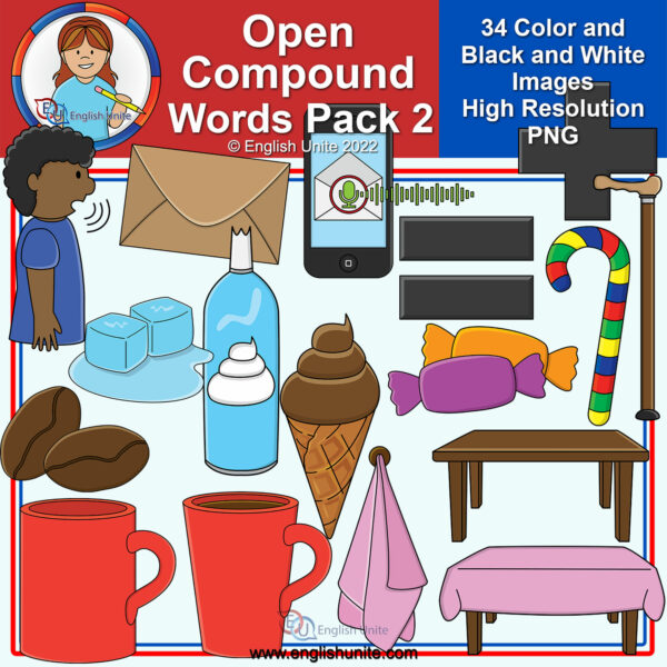 Clip Art - Open Compound Words Pack 2 | Made By Teachers