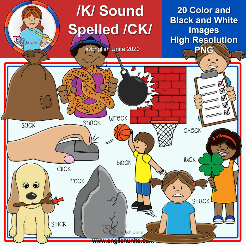 Clip Art - K Sound Spelled CK | Made By Teachers