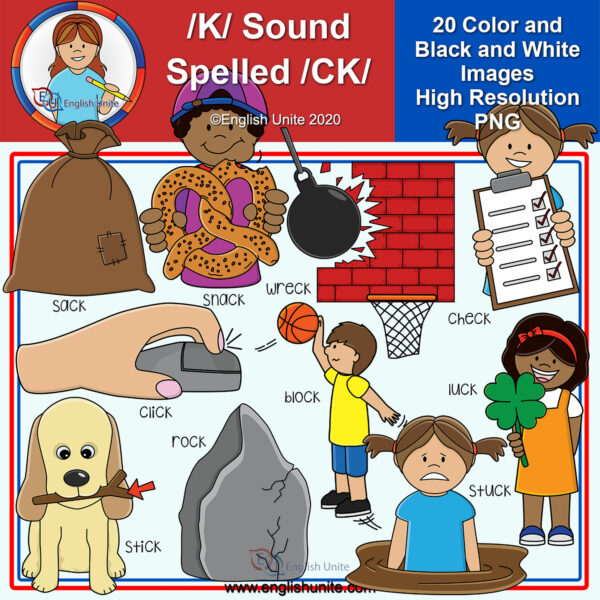 Clip Art - K Sound Spelled CK | Made By Teachers