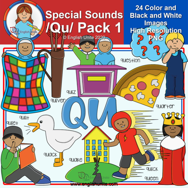 Clip Art - Special Sounds Qu Pack 1 | Made By Teachers