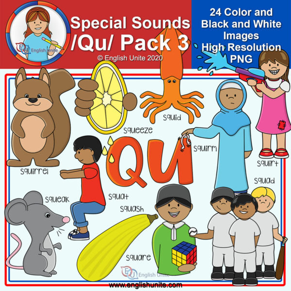 Clip Art - Special Sounds Qu Pack 3 | Made By Teachers