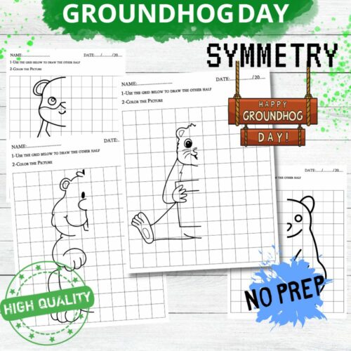 Groundhog Day Math Activities Symmetry Drawing | Made By Teachers