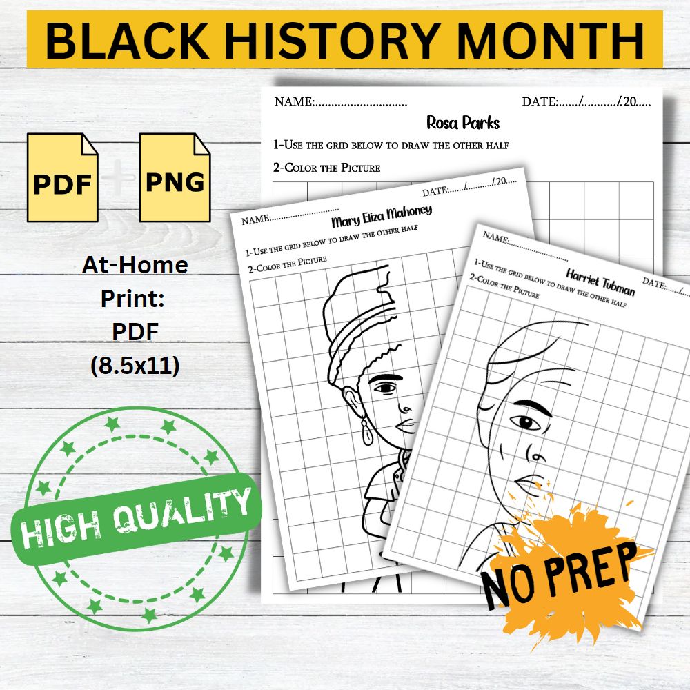 Black History Month Math activity Symmetry Drawing | Made By Teachers