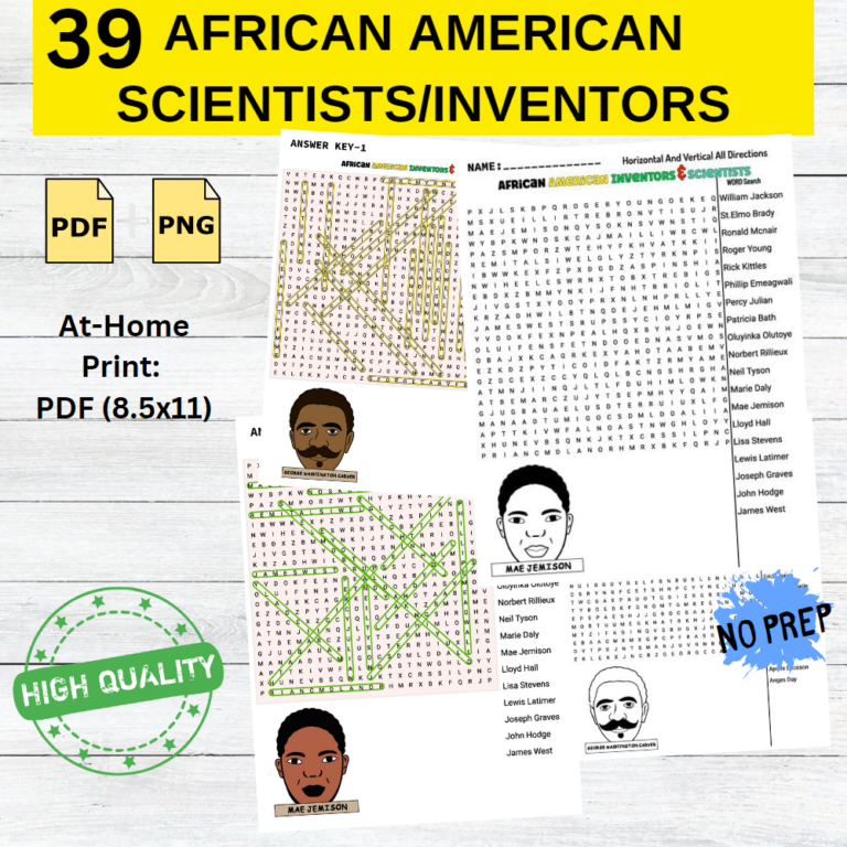 39 Famous African American Scientists/Inventors Word Search | Made By ...