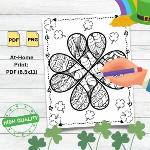 St. Patrick's Day Shamrock Mindfulness Coloring Sheets | Made By Teachers