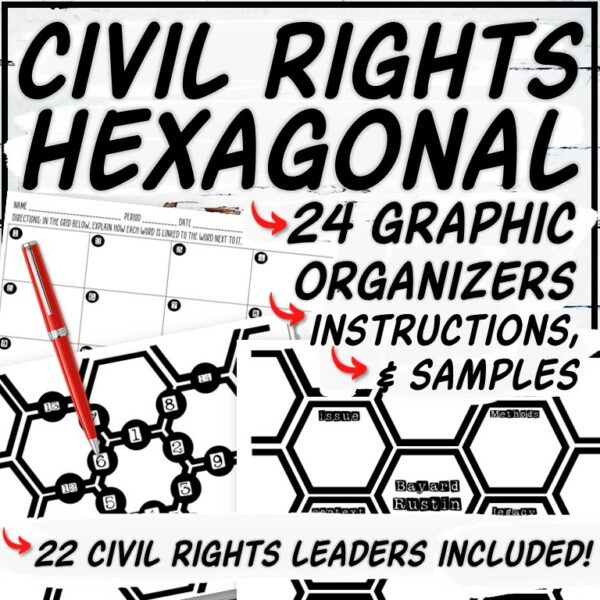 Civil Rights Leaders Hexagonal Thinking Graphic Organizers | Made By ...